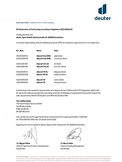 EU Declarations of Conformity